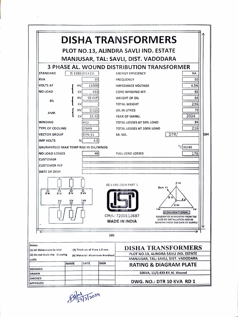 Name Plate | PDF | Transformer | Electrical Equipment