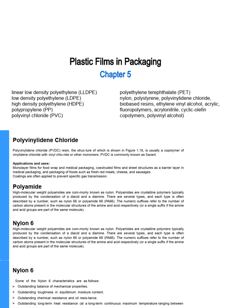Chapter-5 Plastic Films in Packaging - MAH 04-2023 | PDF | Polyethylene ...