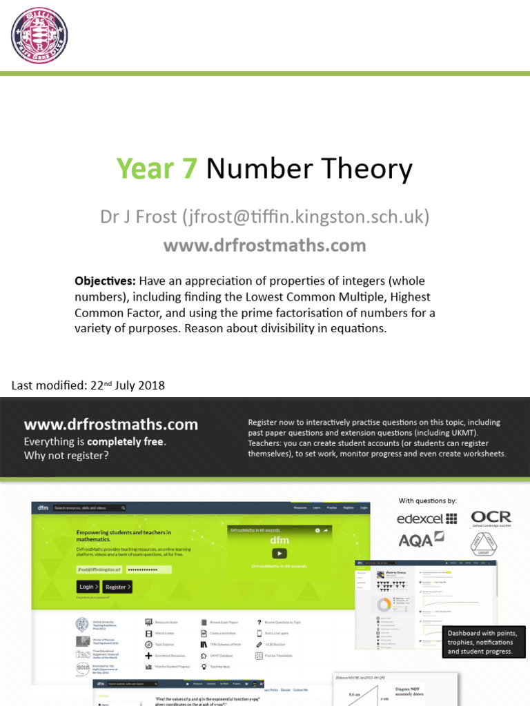 Yr7 NumberTheory | PDF