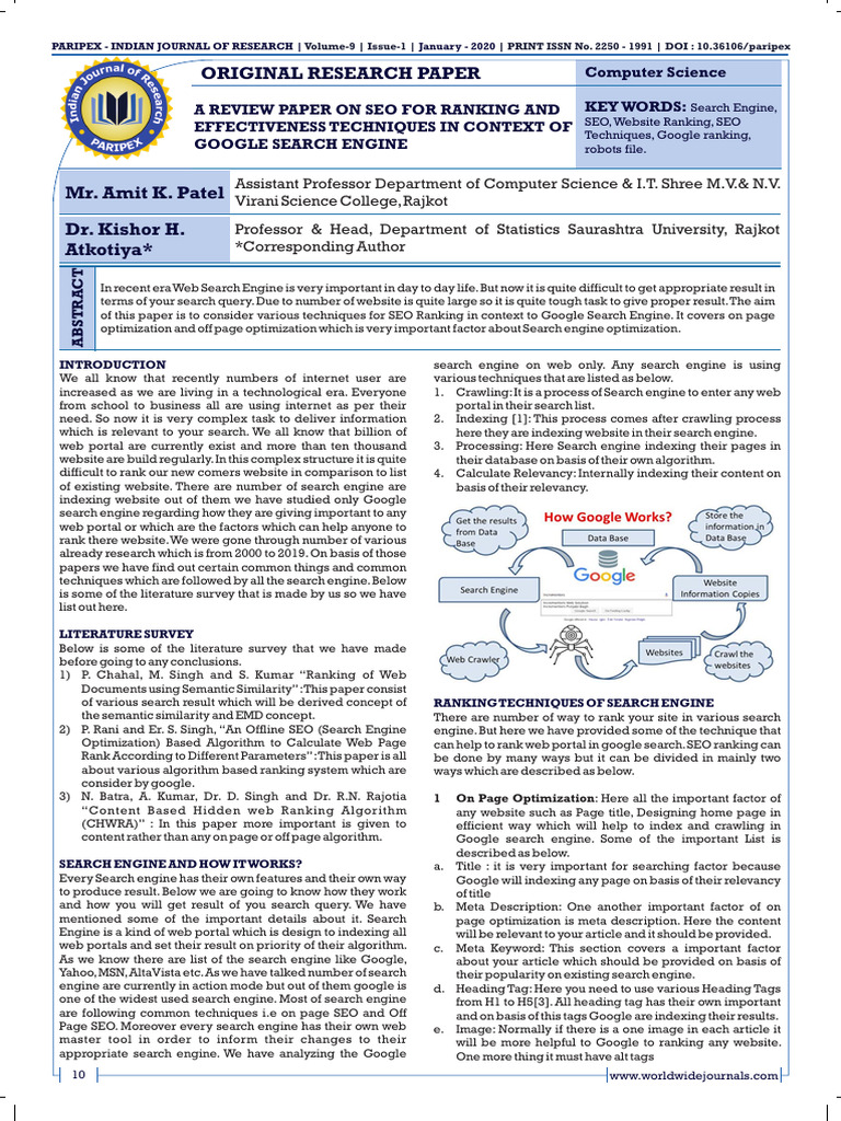 A Review Paper On Seo For Ranking and Effectiveness Techniques in ...