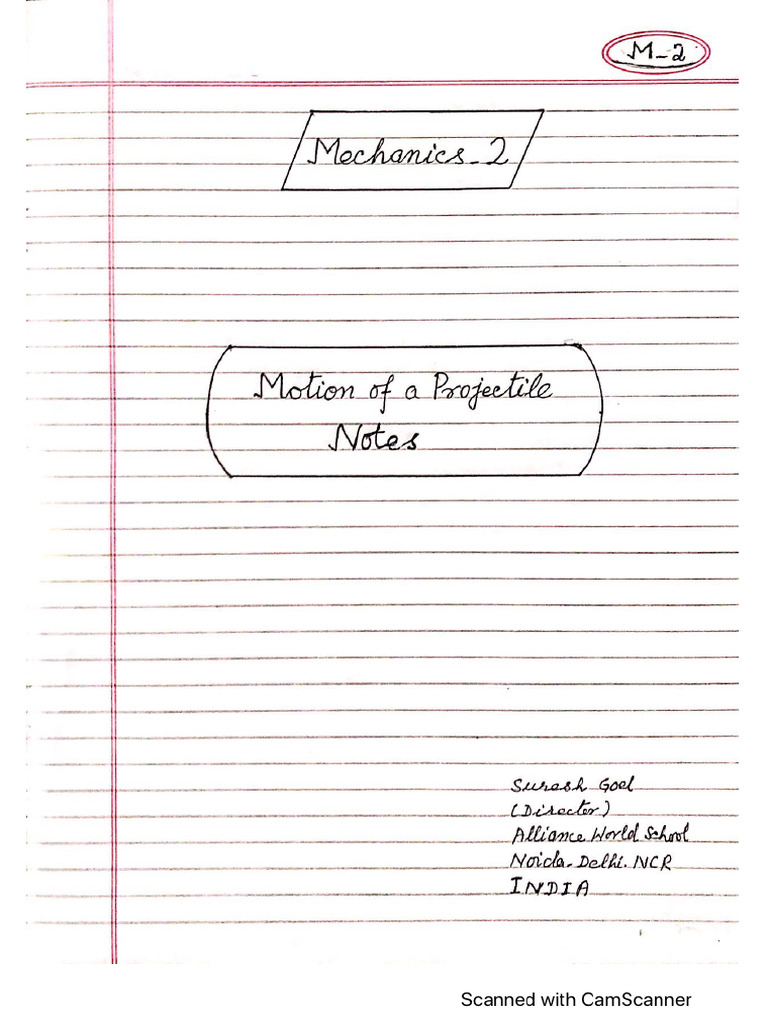 m2 Motion of A Projectile Notes | PDF