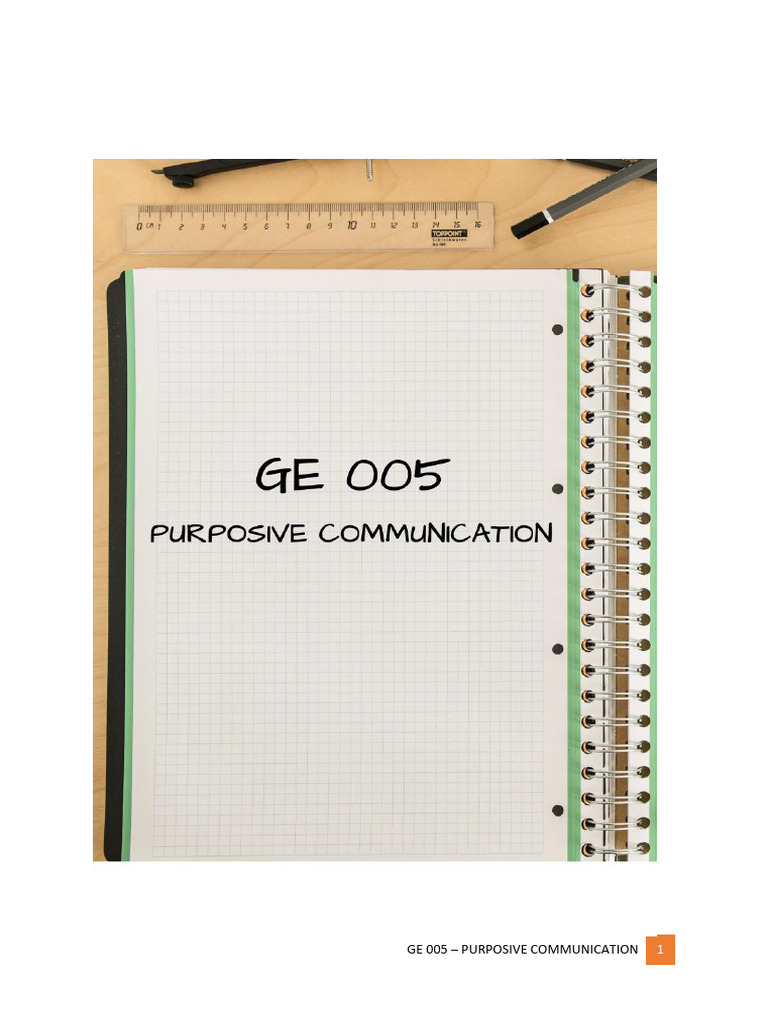 Module 1 GE 005 Purposive Communication | PDF | Communication | Nonverbal Communication