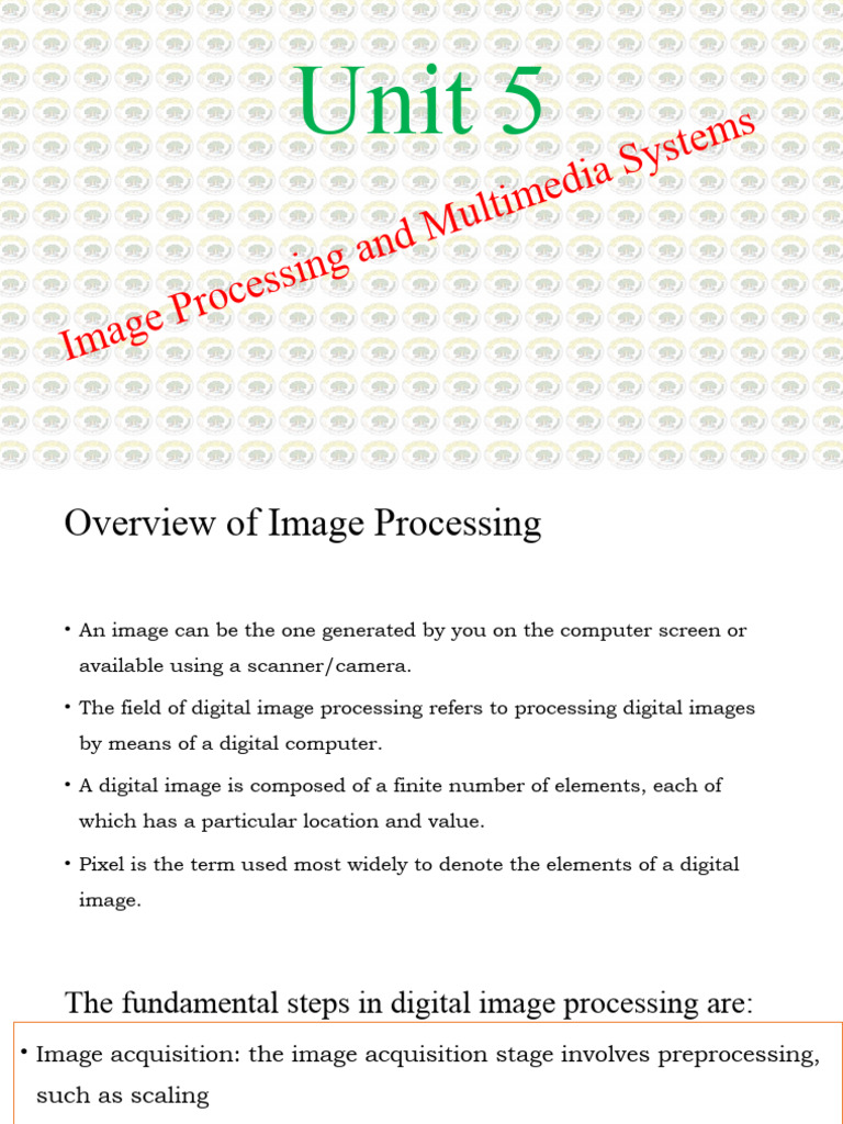 Unit 5 Image Processing and Multimedia Syatem | PDF | Image Scanner ...