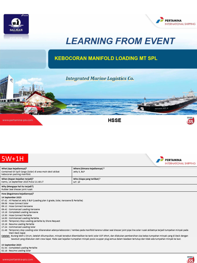 LFE Kebocoran Loading Manifold MT SPL Di BLP | PDF