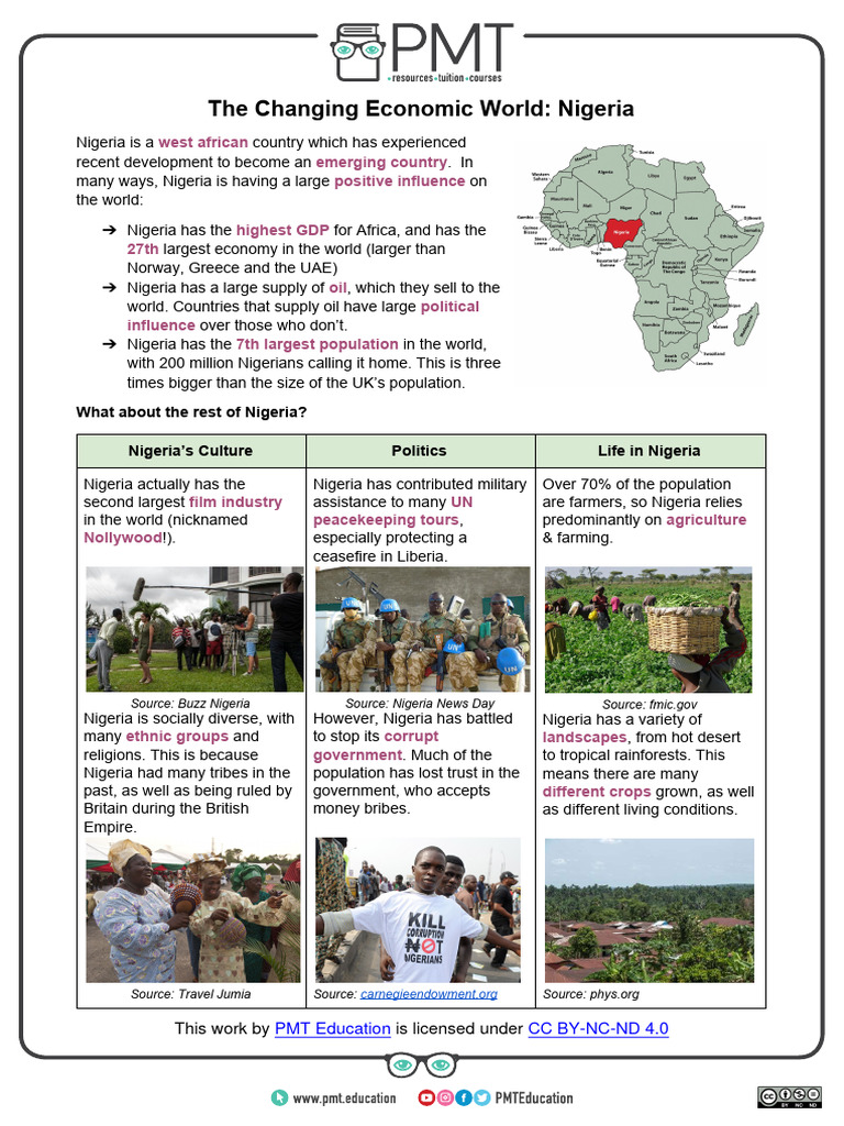 The Changing Economic World: Nigeria: West African Emerging Country ...