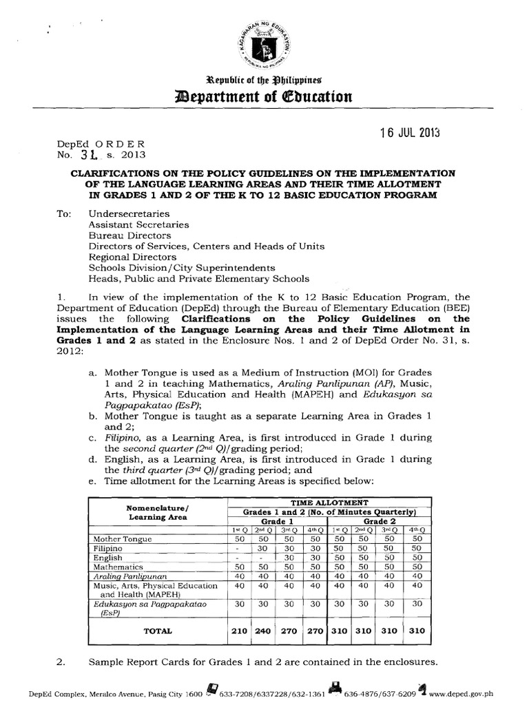 Dep Ed Order | PDF