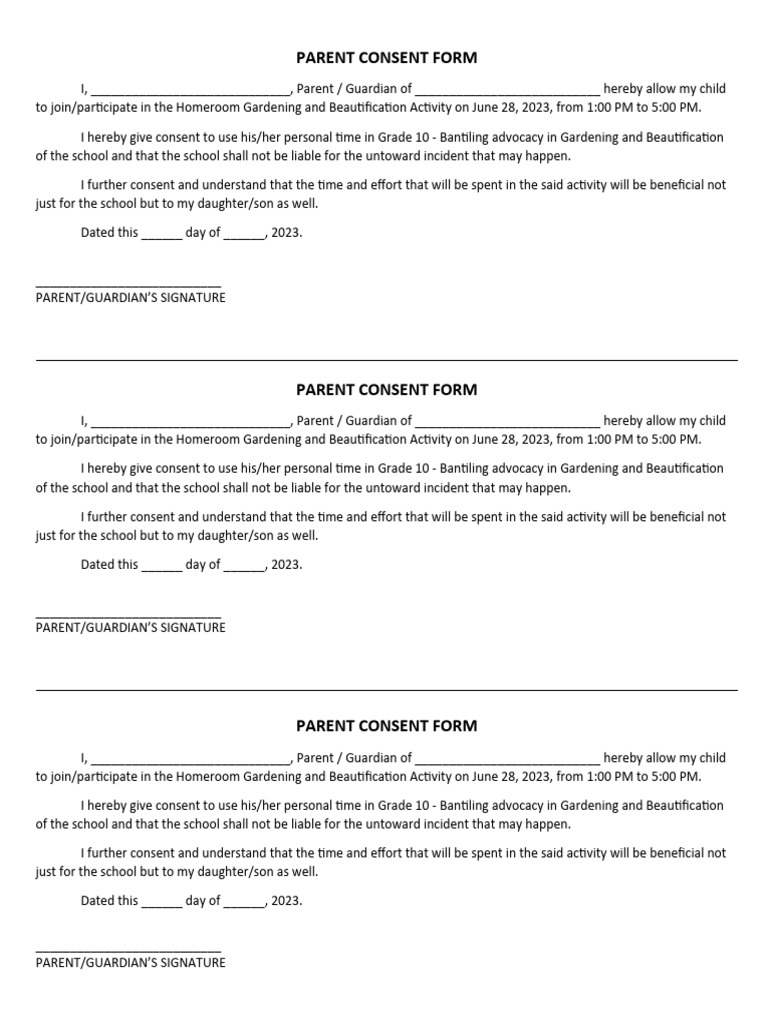 Parent Consent Form | PDF