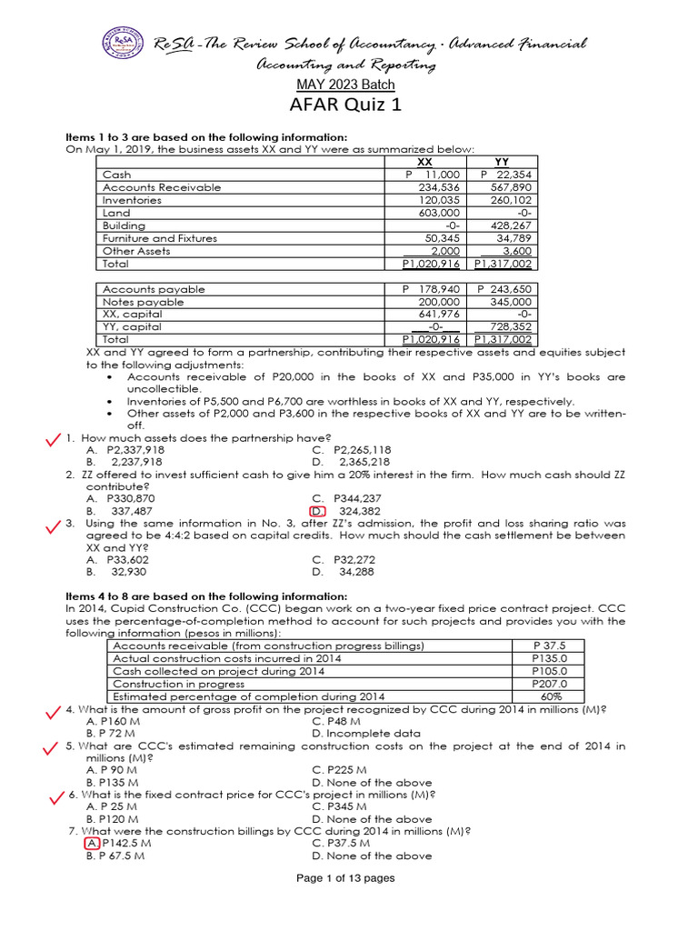 Quiz 1 | PDF | Franchising | Expense