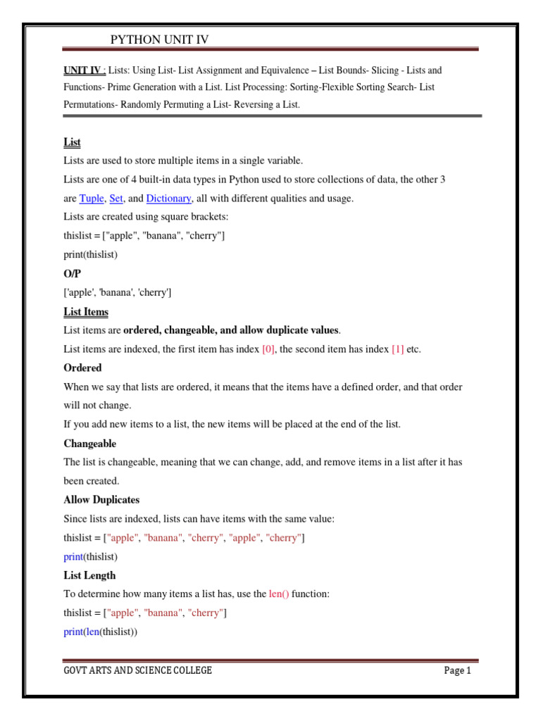 Unit IV Python | PDF | Data Type | Swift (Programming Language) Unit IV Python | PDF | Data Type | Swift (Programming Language)