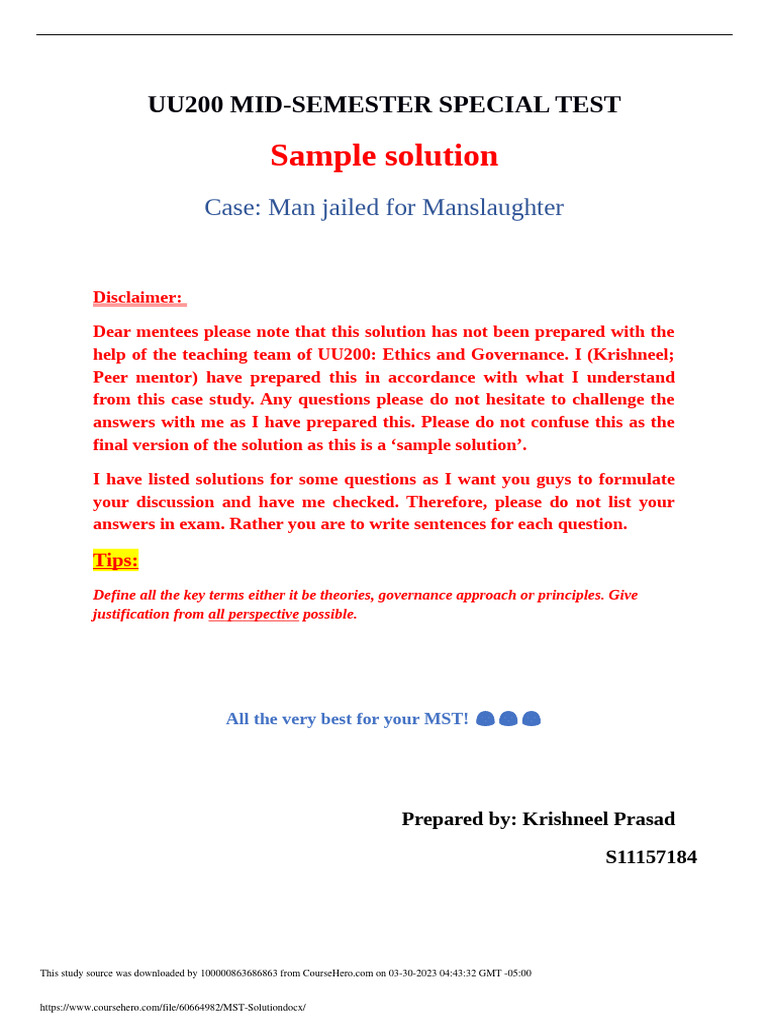 MST Solution | PDF | Behavioural Sciences | Psychology MST Solution | PDF | Behavioural Sciences | Psychology