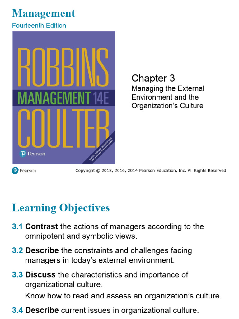 Ch3. Managing The External Environment and The The Organization Culture ...
