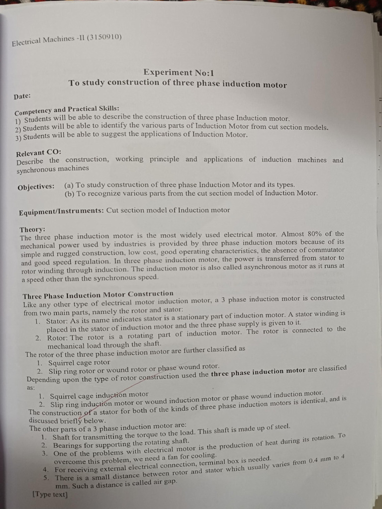 Electrical Machines 2 Lab Manual | PDF