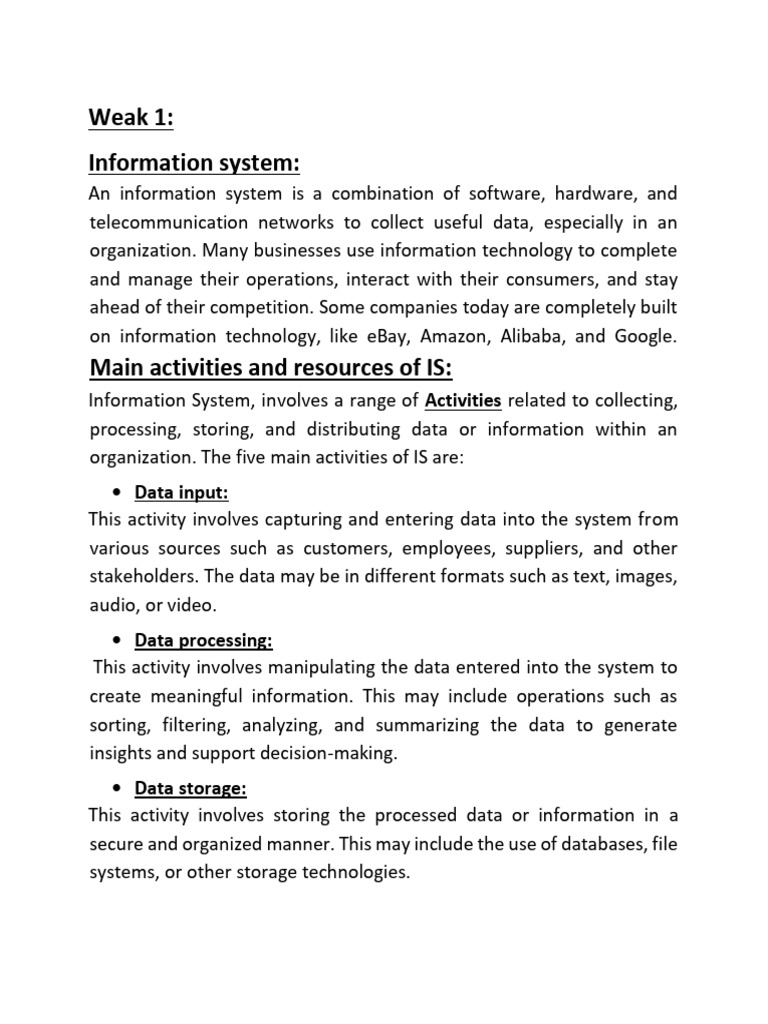 Weak 1: Information System | PDF | Information | System Software
