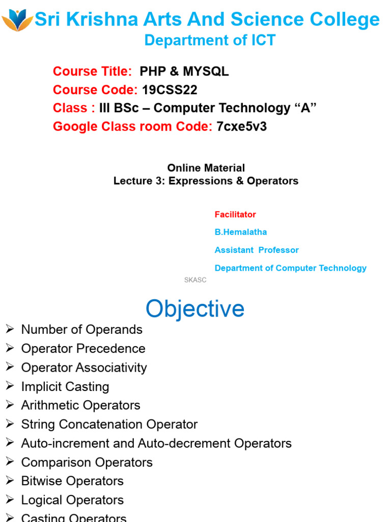 Lecture 3 Expressions And Operators Pdf Boolean Data Type Data Type
