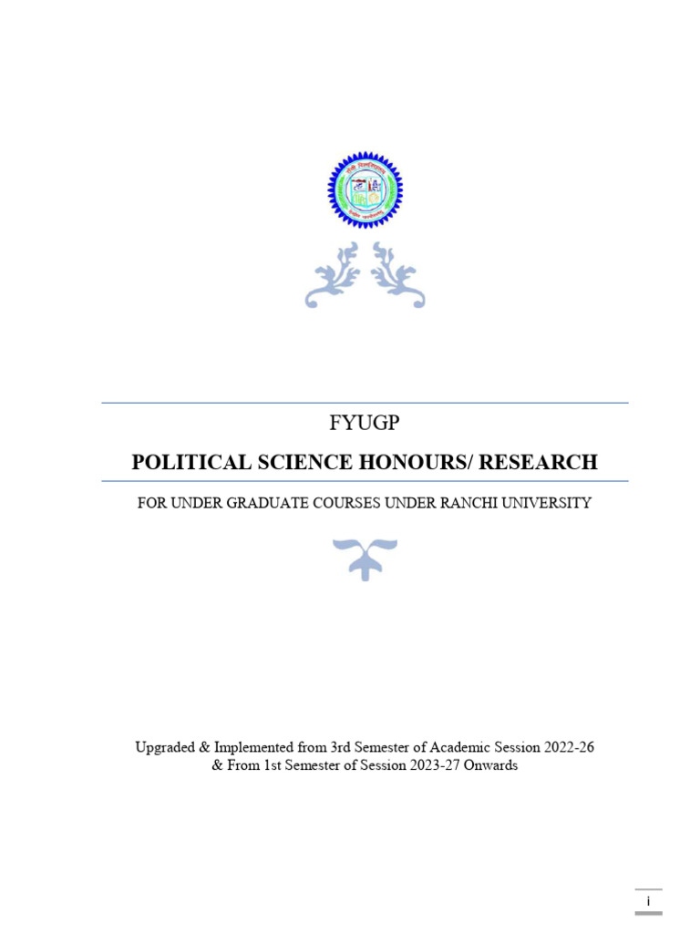 SYLLABUS Revised NEP FYUGP Political Science (2023-27) | PDF | Course ...