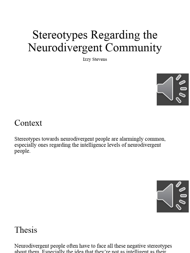 Stereotypes Regarding The Neurodivergent Community Powerpoint-1 | PDF ...