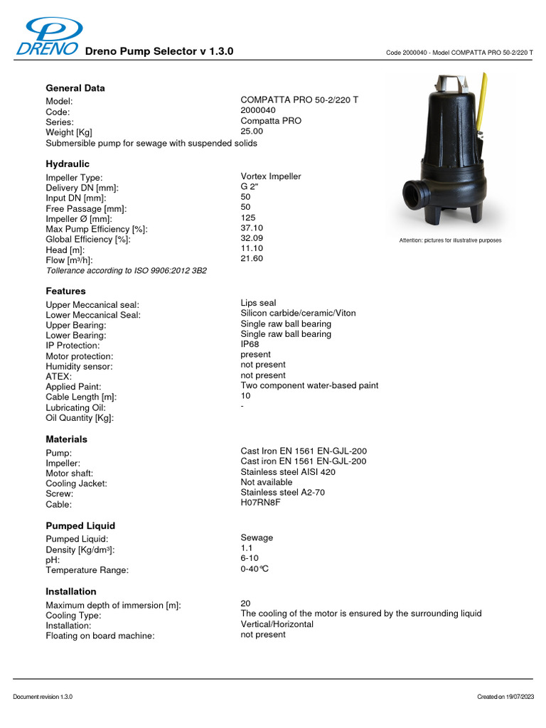 Fisa Tehnica Pompe SPAU | PDF | Pump | Bearing (Mechanical)