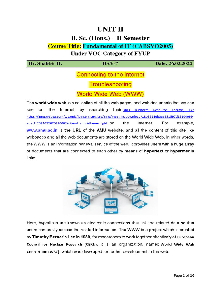 UNIT II - Day 7 26.02.2024 | Download Free PDF | Internet Protocol Suite | Domain Name System