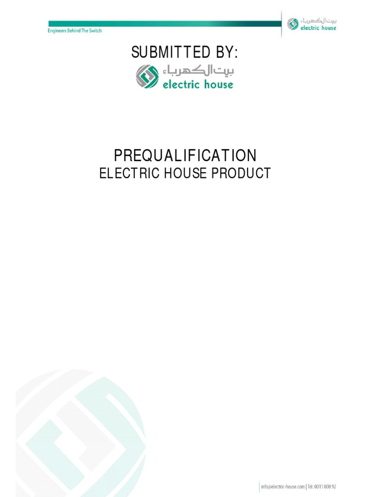 Ehc-Prequalification 052023 | PDF | Transformer | Electrical Wiring