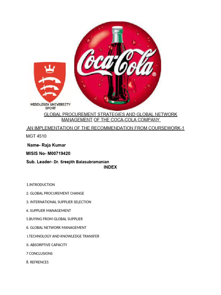 Global Procurement Strategies and Global Network Management and ...