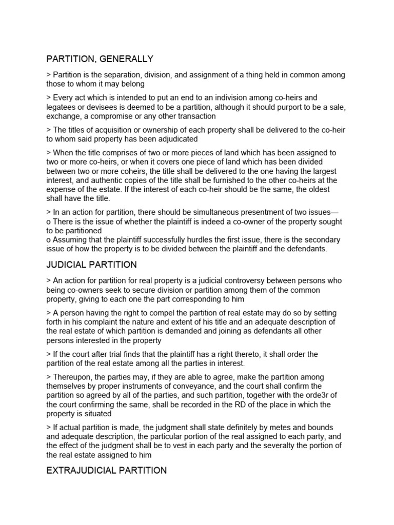 Partition, Generally | PDF