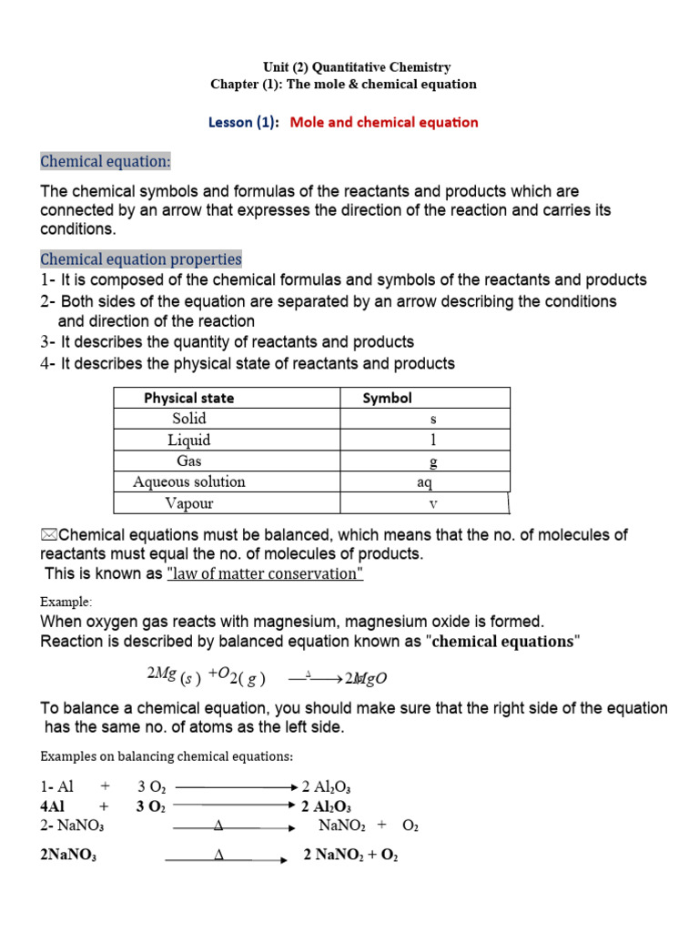 Unit 2 | PDF | Mole (Unit) | Chemistry
