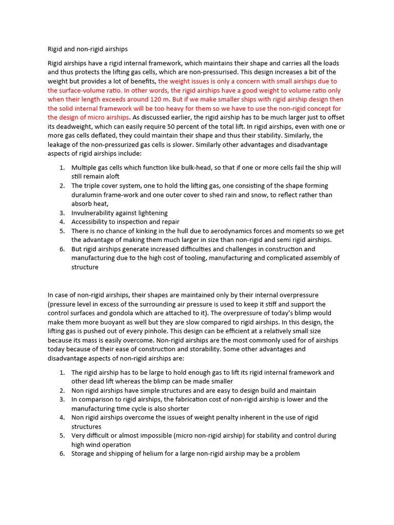 Airship Design: Rigid vs Non-Rigid | PDF | Airship | Aeronautics