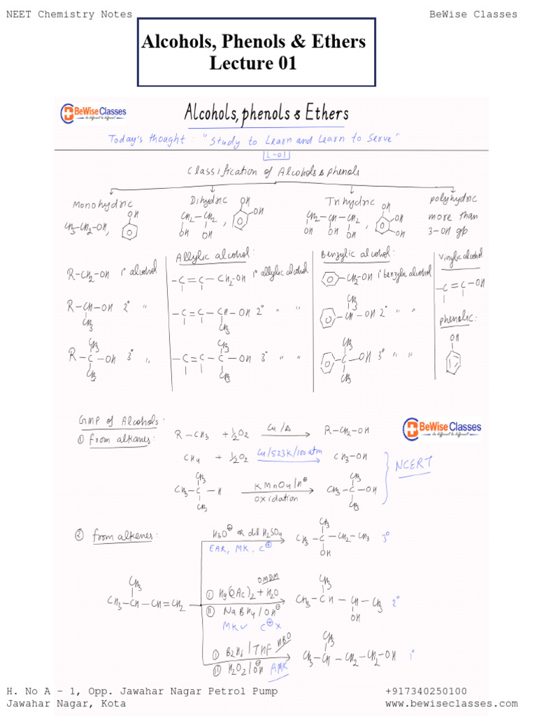 Alcohol Printable Notes | PDF | Ionization | Periodic Table
