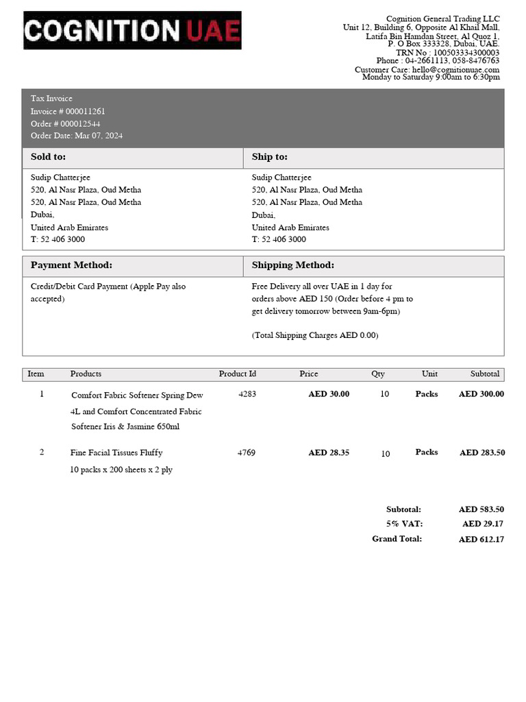Invoice | PDF | United Arab Emirates | Invoice