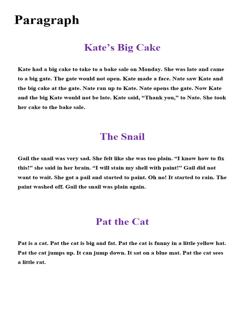 A Short Vowel and Long Vowel A Paragraph | PDF