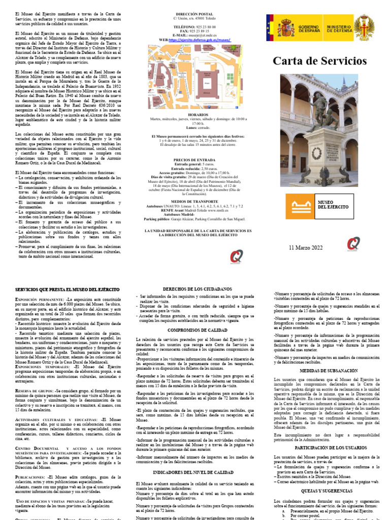 Triptico_Carta_de_Servicios | PDF | Museo | España