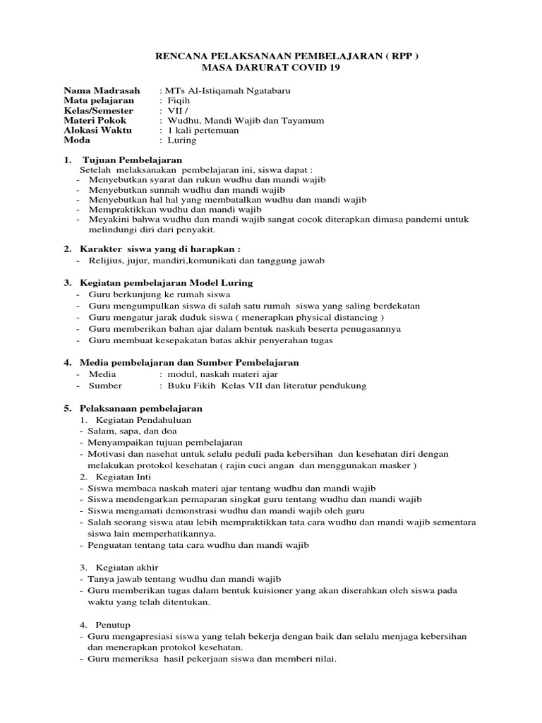 Wudhu Mandi Wajib Dan Tayamum | PDF