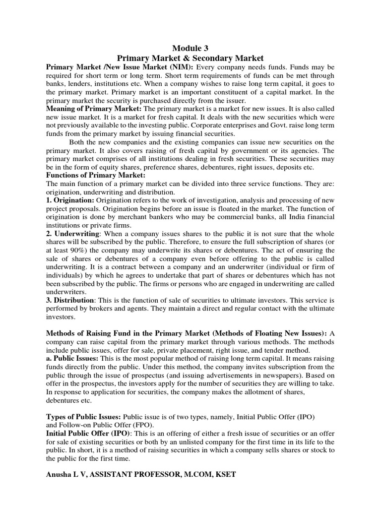Module 3 | PDF | Securities (Finance) | Stocks