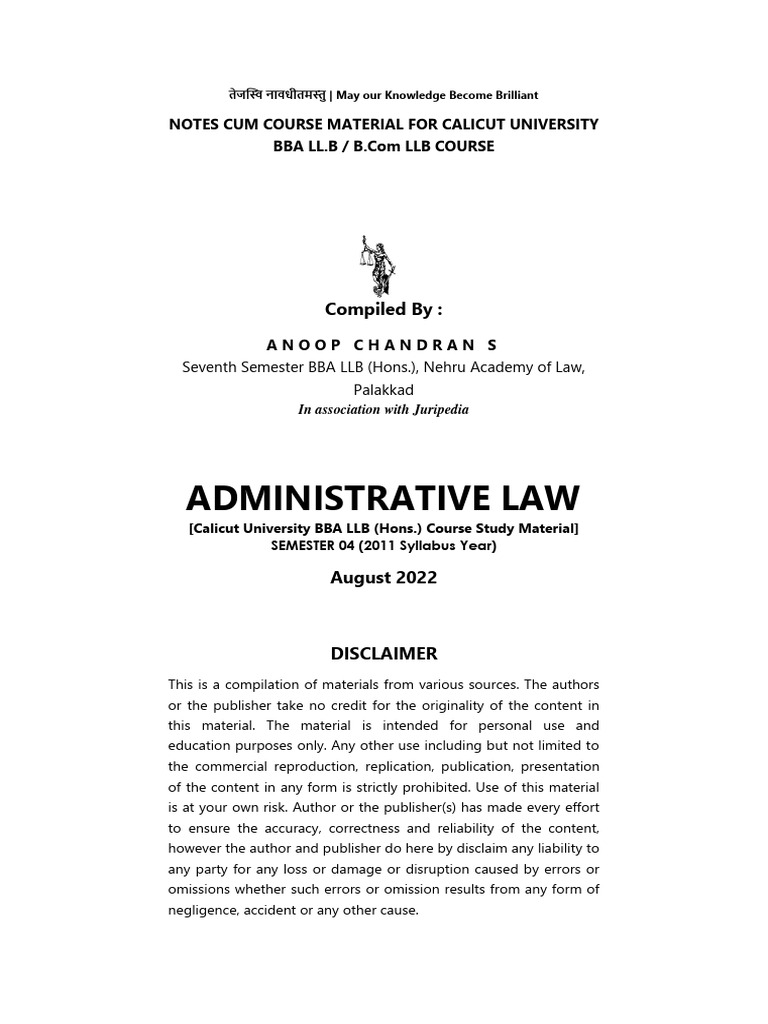 Admn Lawfinal - Merged | PDF | Rule Of Law | Administrative Law