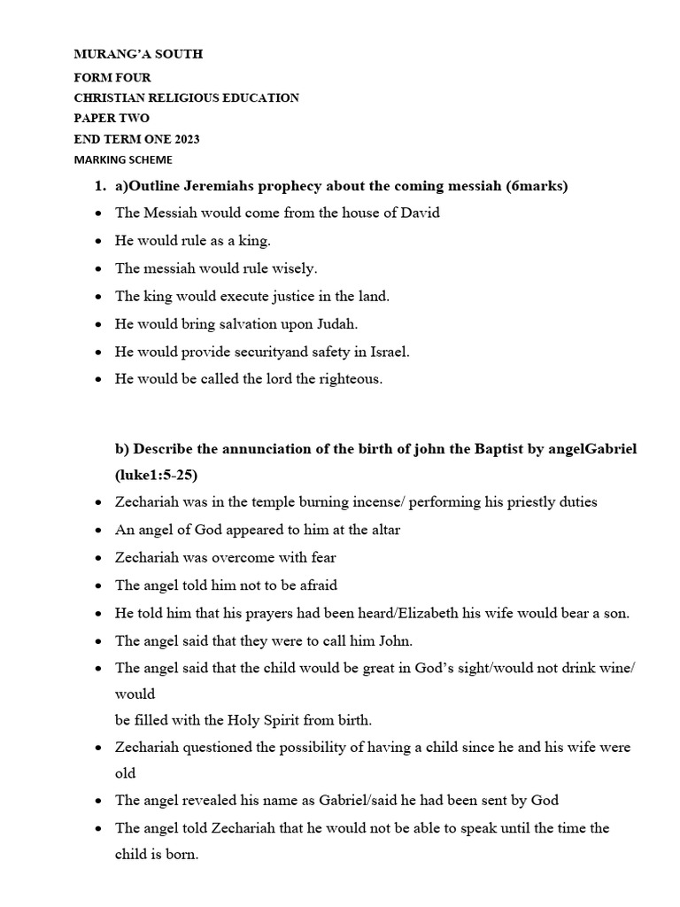 Form 4 Paper Two MS | PDF