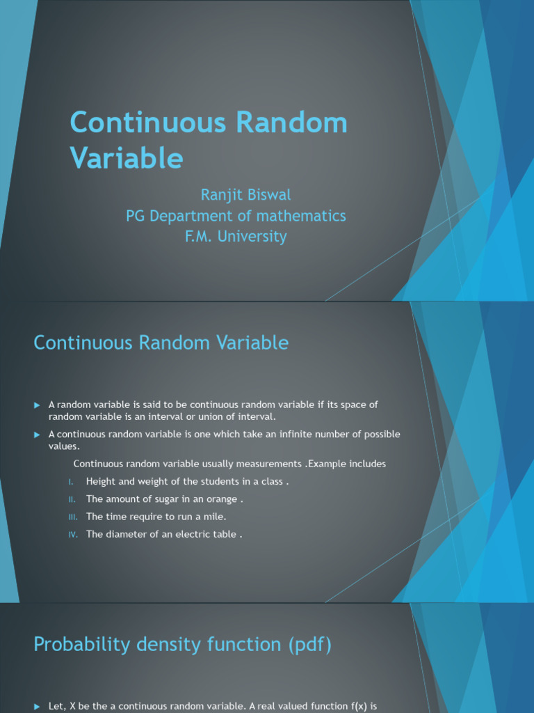 Continuous Random Variable | PDF