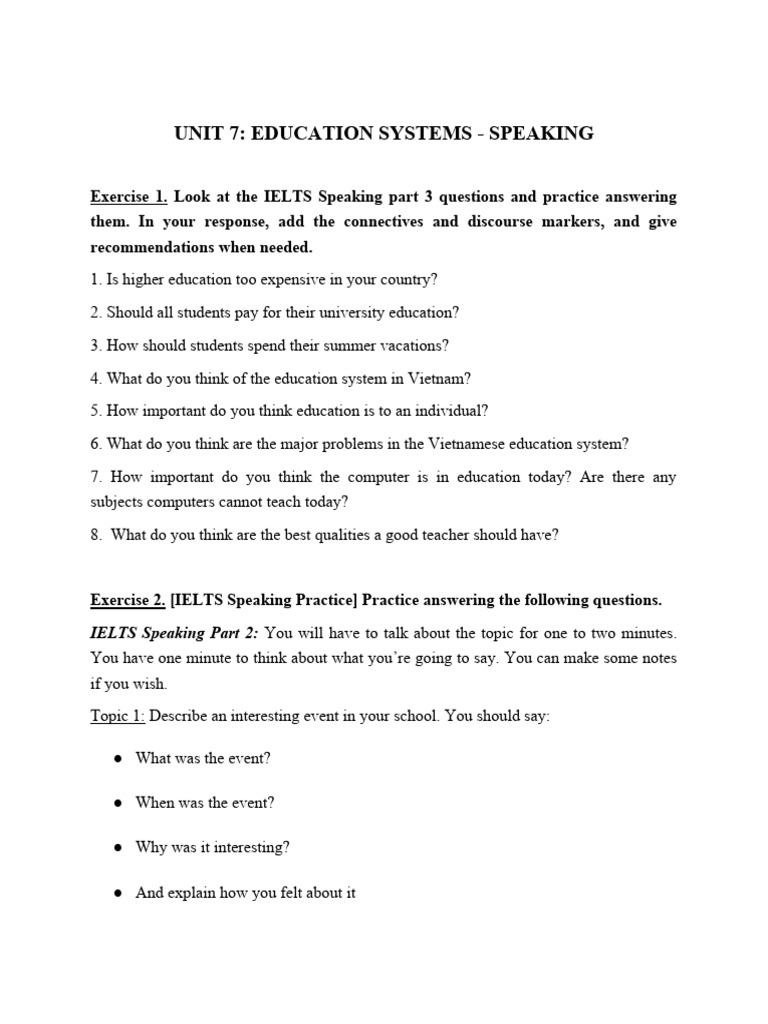 Ie Thuỷ Tiên - MS2 Unit 7 Speaking | PDF | Experience