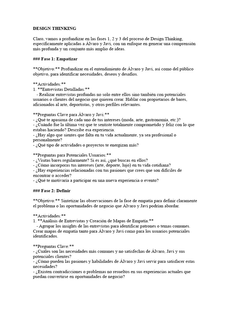 Design Thinking 2 | PDF | Análisis FODA | Experiencia
