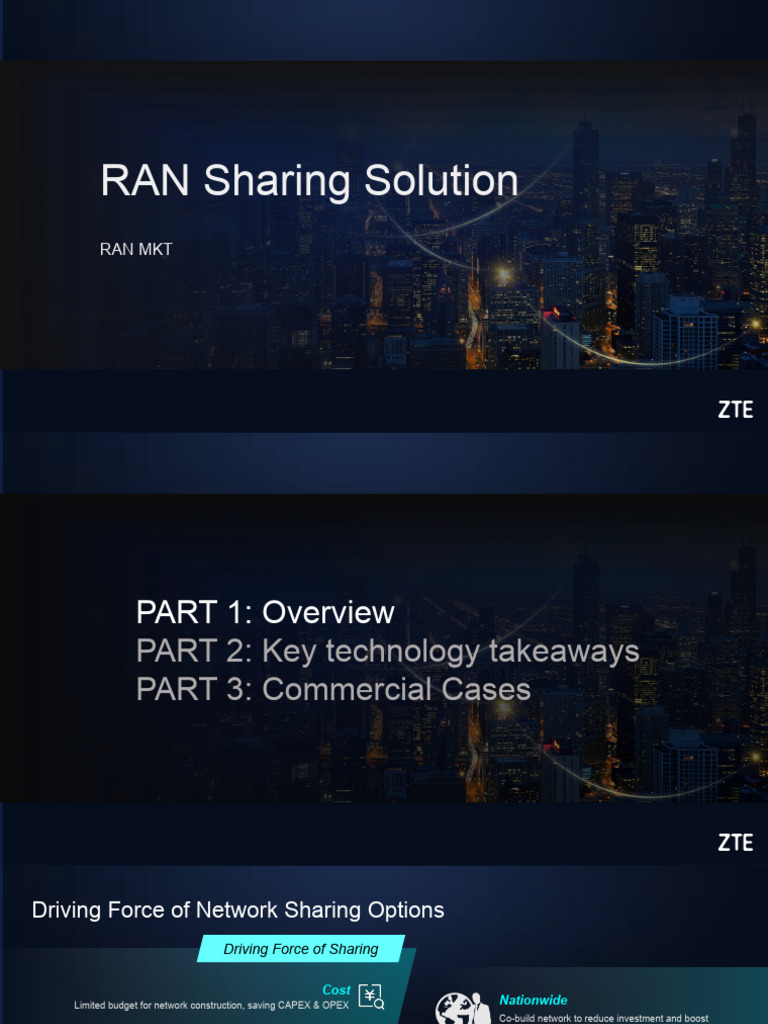 ZTE RAN Sharing Solution | PDF | Scheduling (Computing) | 4 G