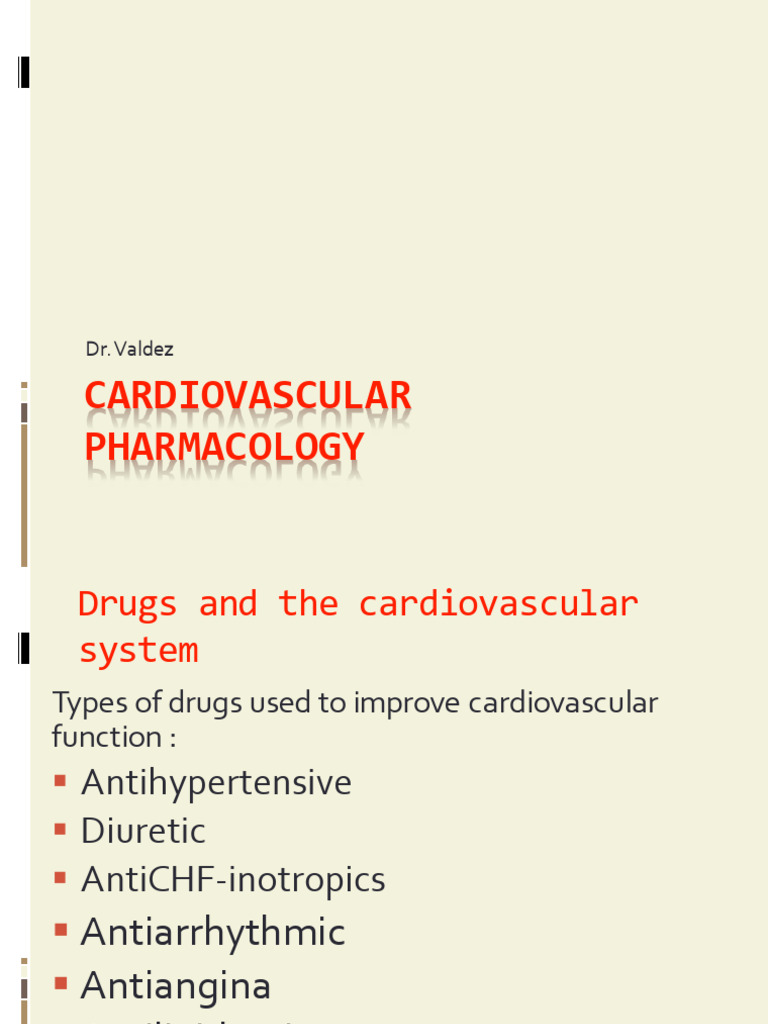 Cardiovascular Pharmacology | PDF | Angiotensin | Hypertension