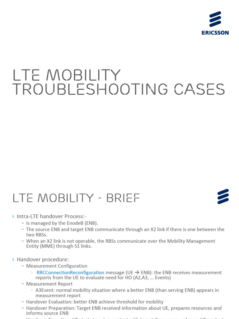 LTE Mobility Troubleshooting | PDF | Computing | Telecommunications