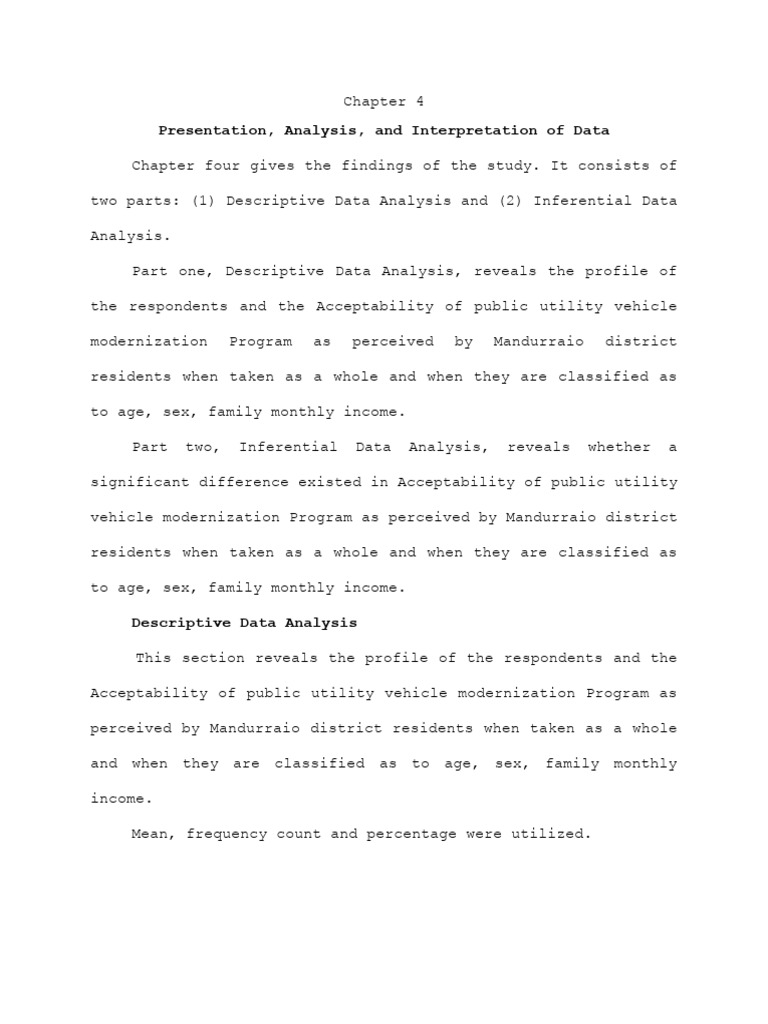 Chapter 4 | PDF | Data Analysis | Statistical Analysis