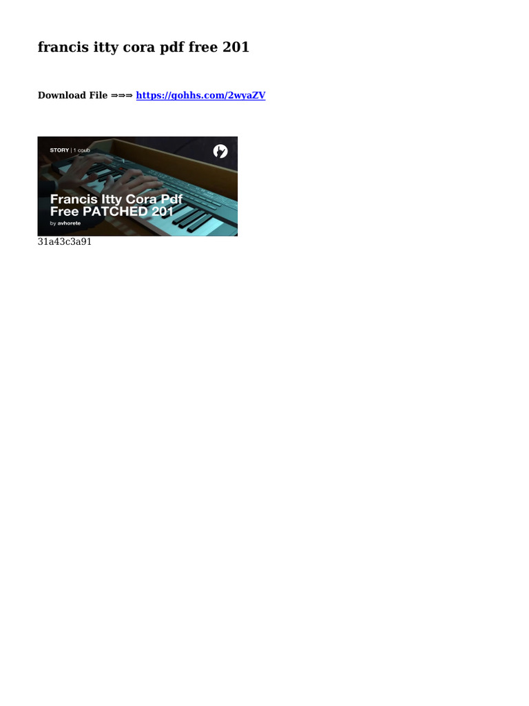Francis Itty Cora PDF Free 201: Download File | PDF