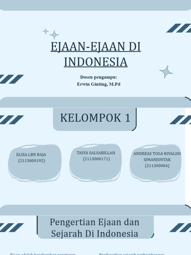 Kelompok 1. Ejaan Ejaan Di Indonesia | PDF
