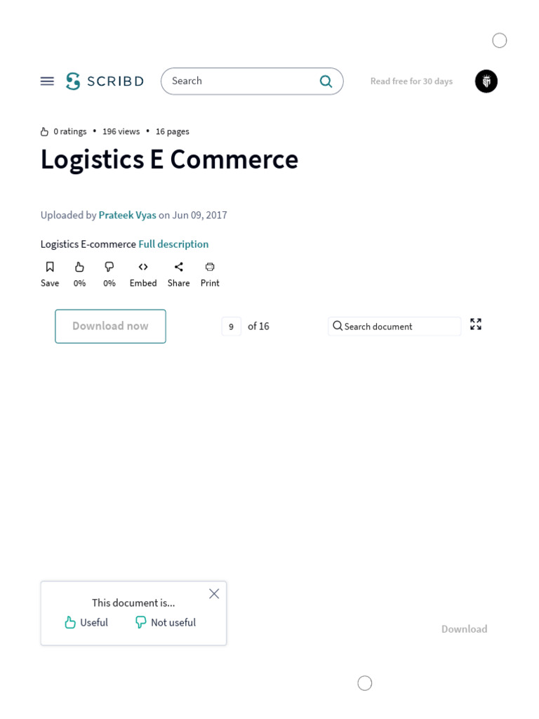 Logistics E Commerce - PDF - Logistics - Warehouse | PDF | Scribd ...