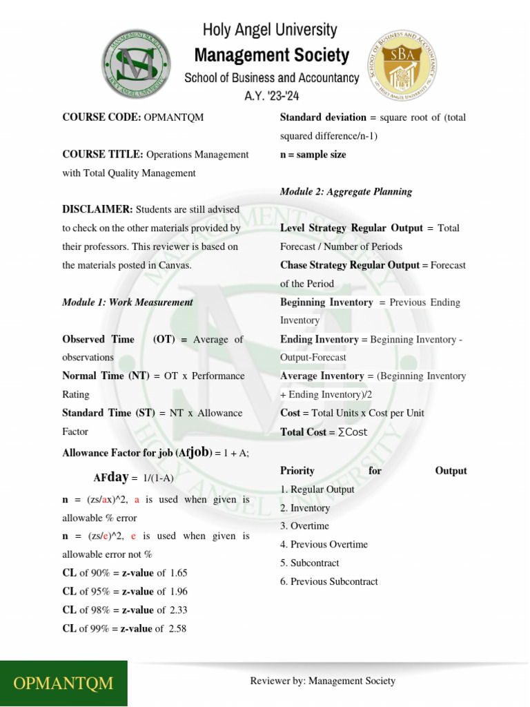 OPMAN | PDF | Inventory | Business