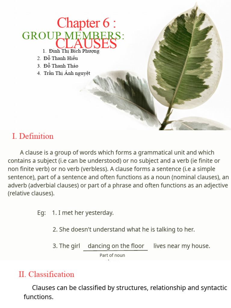 Unit 6 Syntax Pdf Verb Clause