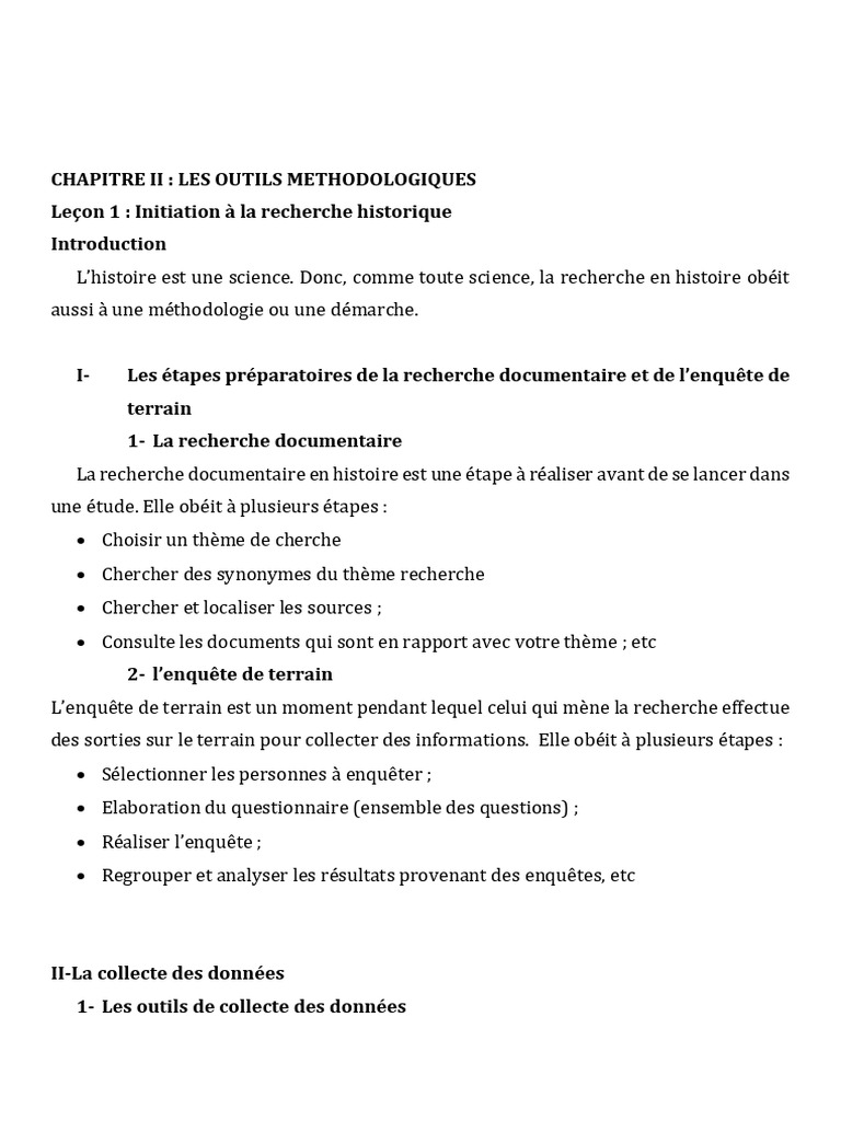 Méthodologie de la recherche historique | PDF | Recherche d'information ...