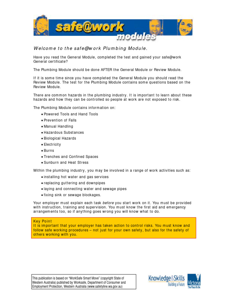 Plumbing Safe Work Guidelines | PDF | Personal Protective Equipment ...