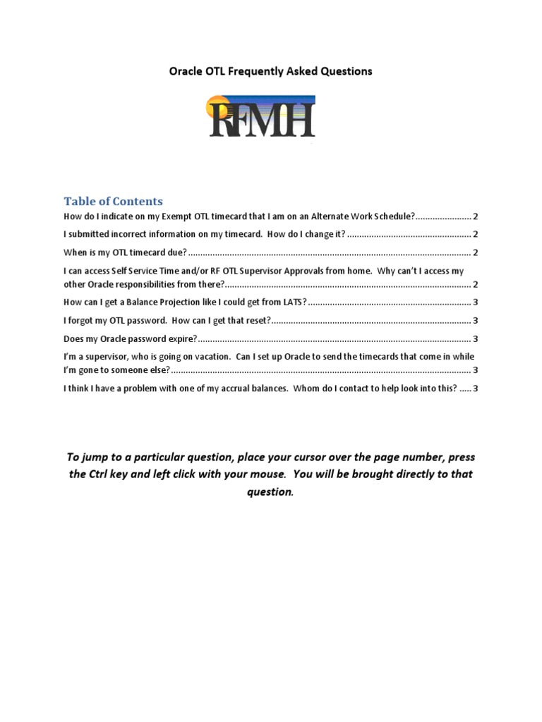 Oracle OTL Frequently Asked Questions | PDF | Password | Communication